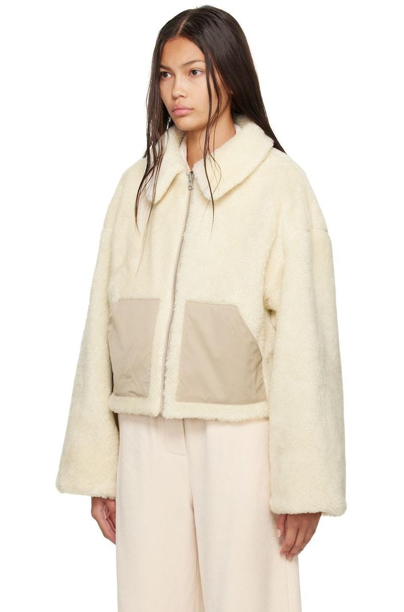 AMOMENTO Cropped Reversible Jacket - Grey/Beige | Garmentory