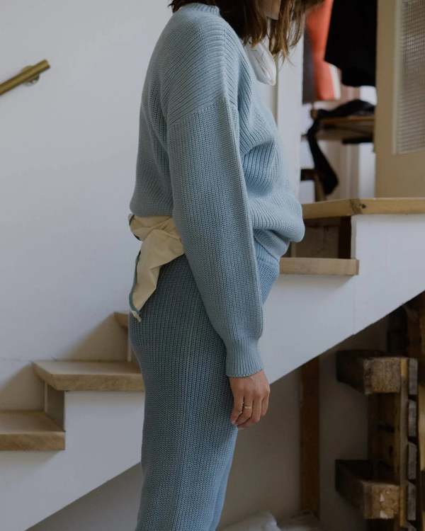 Baserange Mea Cotton Pullover - Isatis Blue | Garmentory