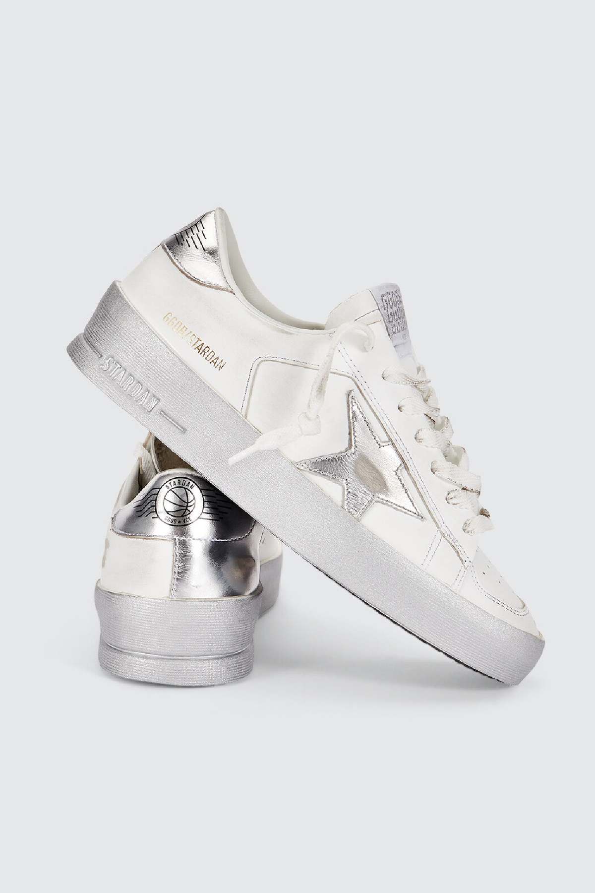 Golden Goose Stardan Leather Sneaker w. Laminated Star and Heel - White ...