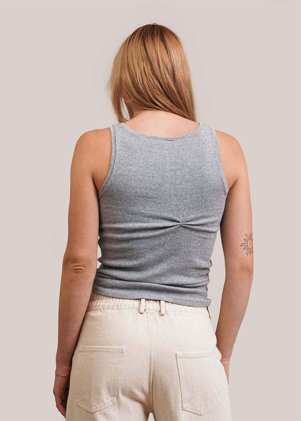 Khaidar Pinch Tank Top Grey Garmentory
