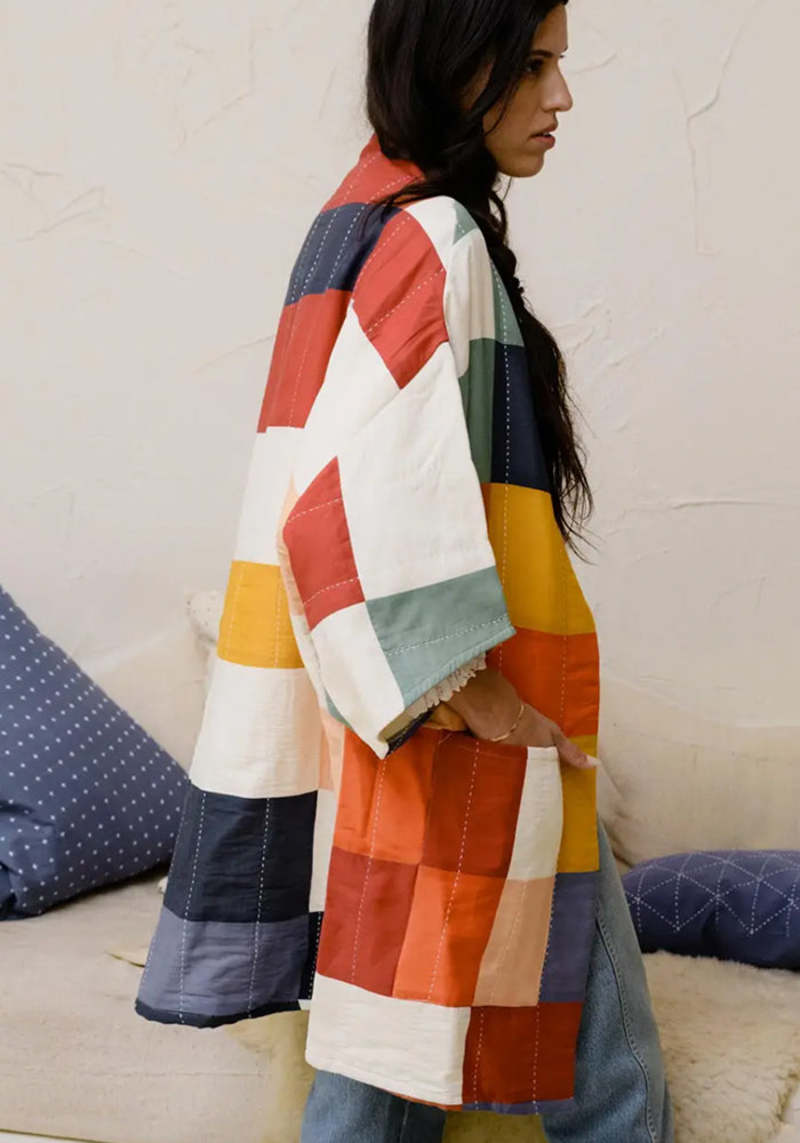 Anchal Project Quilted Multi-Check Cocoon Jacket - multi | Garmentory