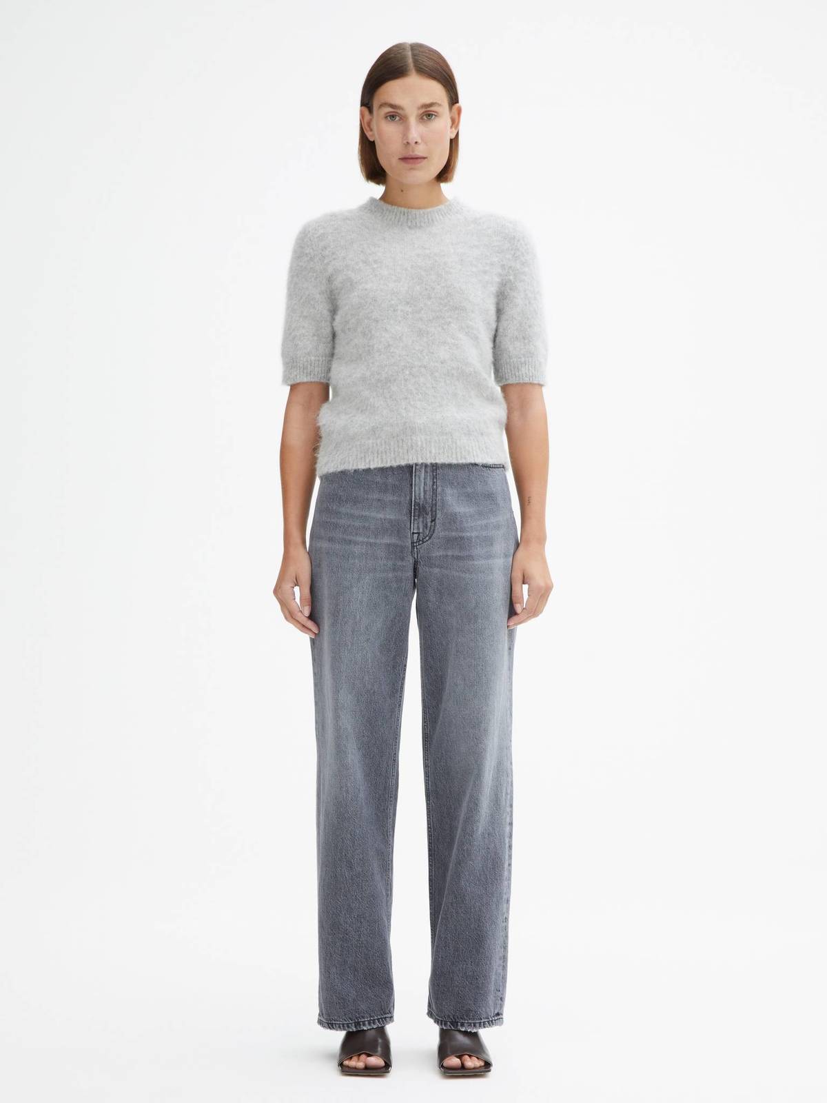 House of Dagmar Brushed Alpaca Top - Light Grey Melange | Garmentory