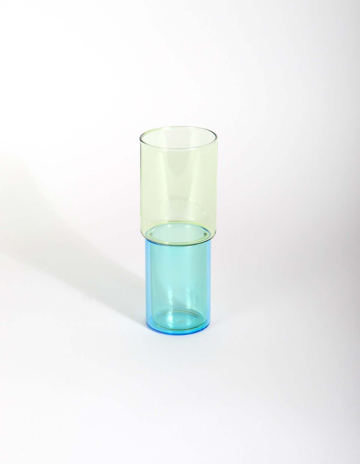 Block Design Stacking Glass Vase - Green/Blue | Garmentory