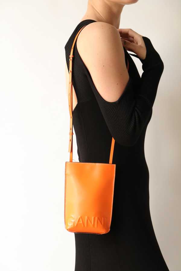 Ganni Banner Small Crossbody - Vibrant Orange | Garmentory