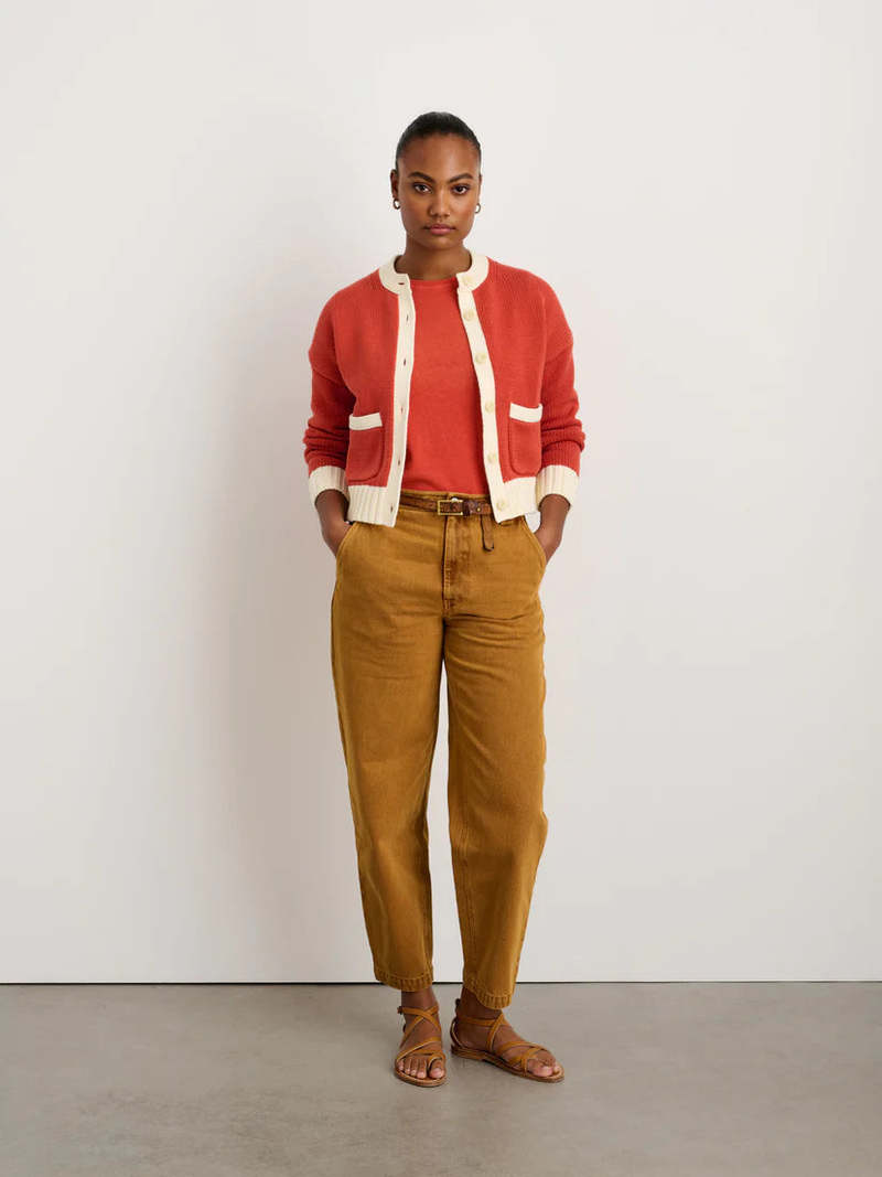 Alex Mill Tipped Nico Cardigan - Chili/Ivory | Garmentory