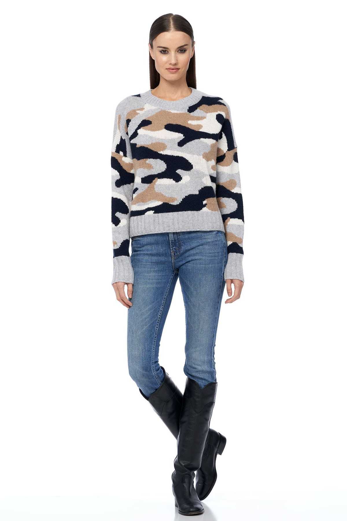 360 Cashmere Kris Sweater - Navy/Multi | Garmentory