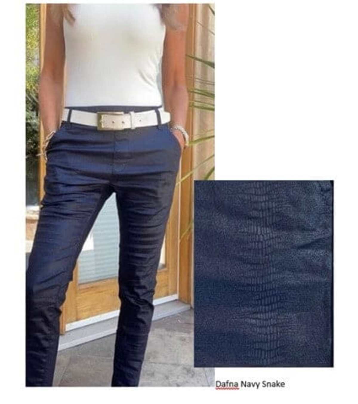 Bevy Flog Dafna Pants - Navy Snake | Garmentory