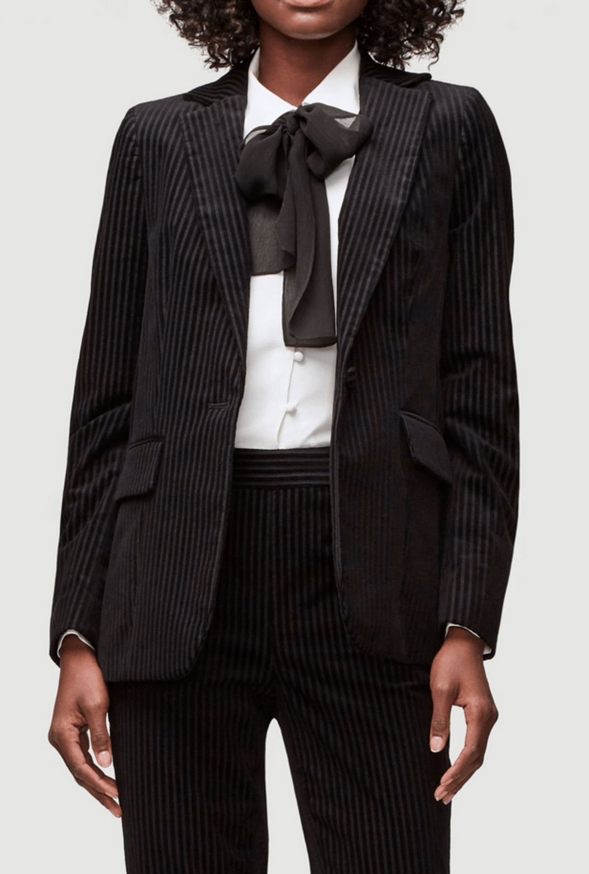 FRAME Denim Fine Variegated Blazer - Noir | Garmentory