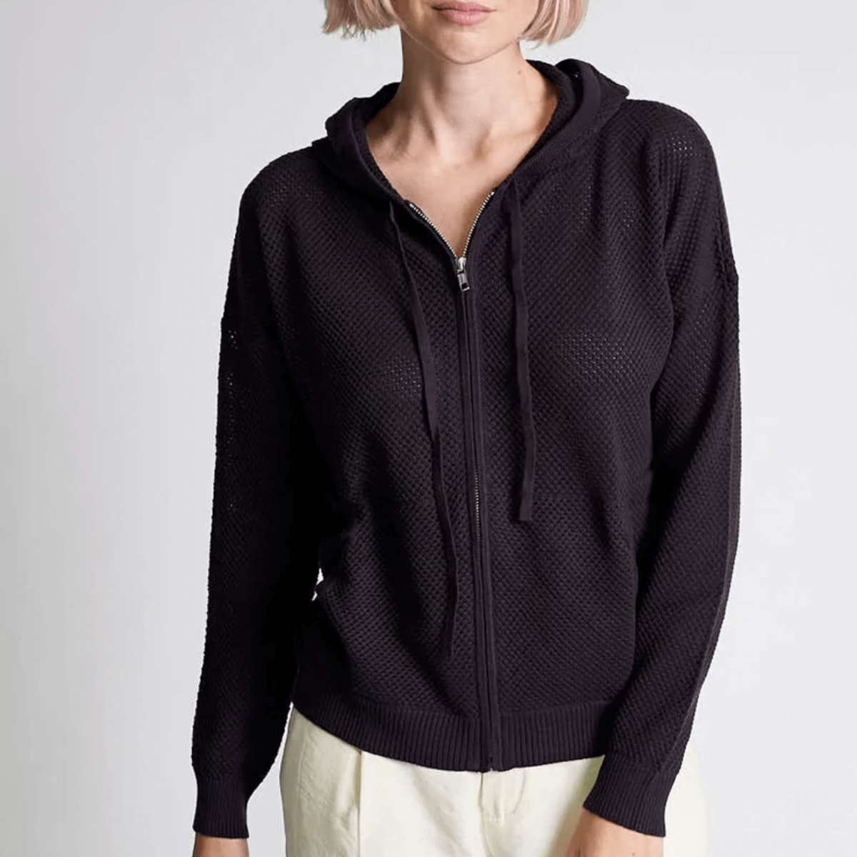 Kokun Mesh Zip Up Hoodie - Black | Garmentory