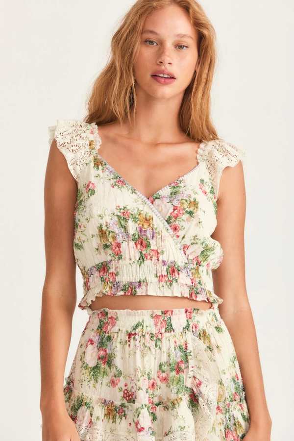 Love Shack Fancy Drea Top Crop - Shining Gemstone | Garmentory