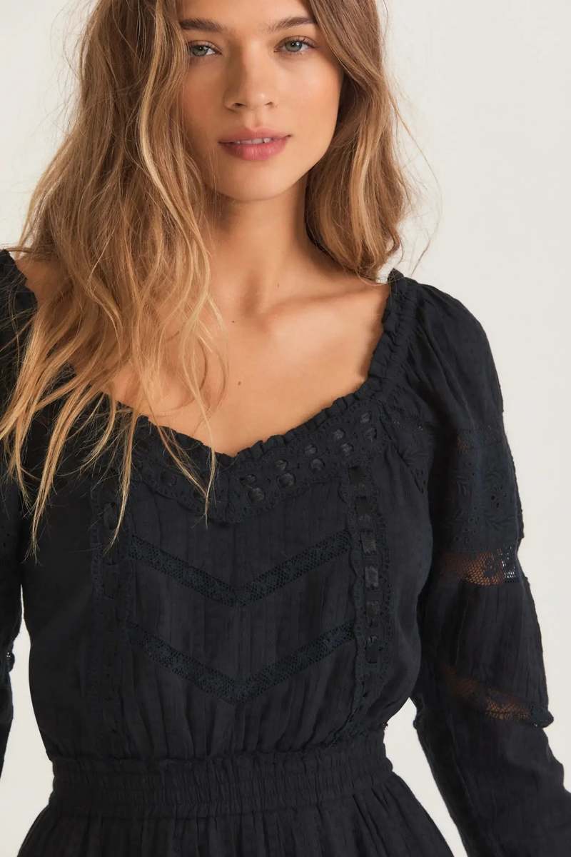 Love Shack Fancy Sanaya Dress - Black | Garmentory