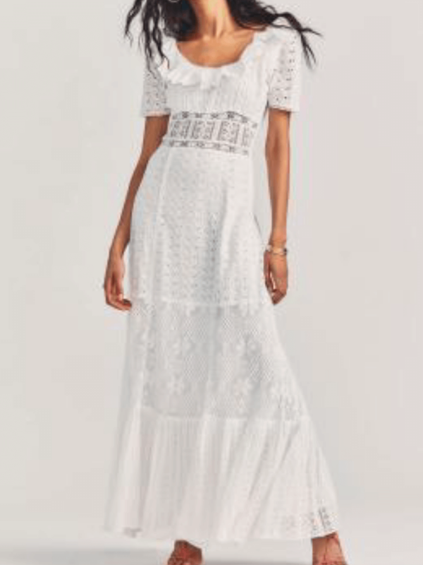 Love Shack Fancy Stassie Dress - True White | Garmentory