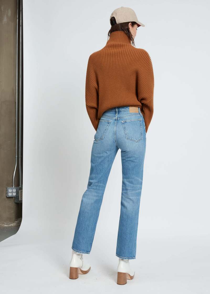 Rag & Bone Alex High Rise Straight Jeans with Holes - Delavan | Garmentory
