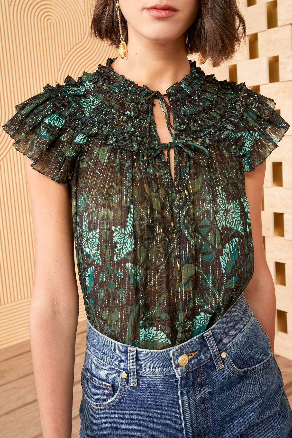 Ulla Johnson Signe Top - Rainforest | Garmentory