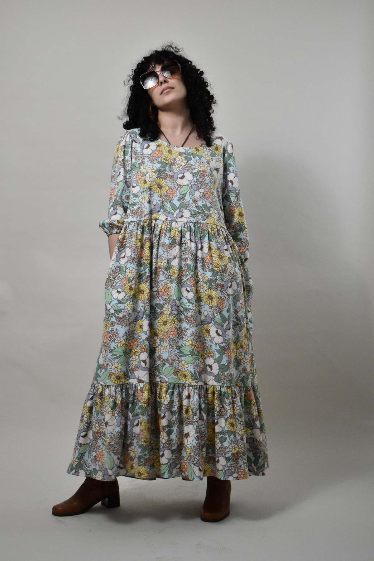 Altar Houseline Aurora Dress - Mint Cosmic Floral | Garmentory