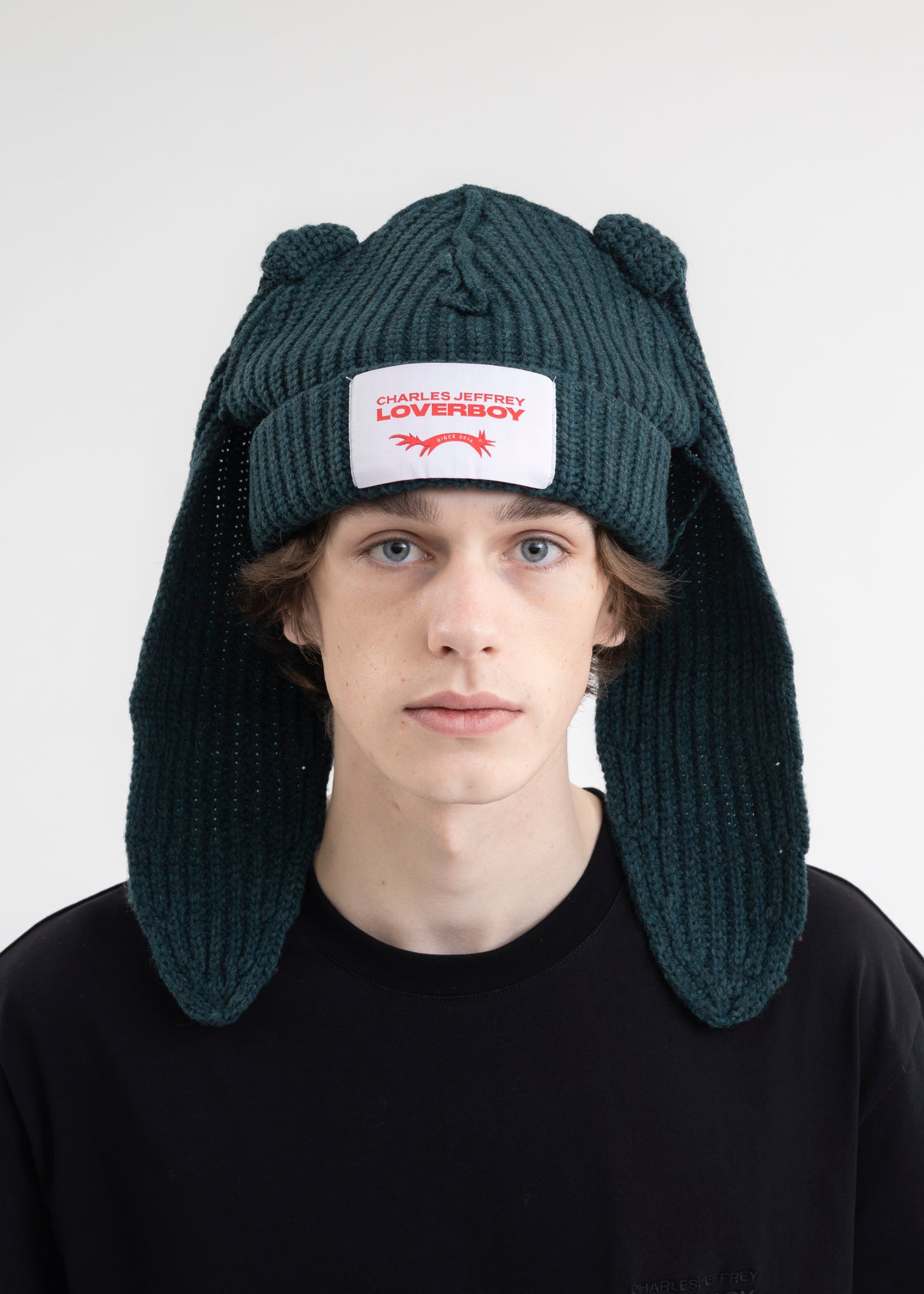 Charles Jeffrey CHUNKY RABBIT BEANIE - FOREST GREEN | Garmentory