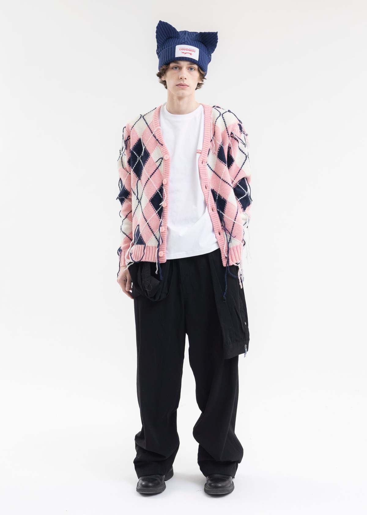 Charles Jeffrey GUDDLE ARGYLE CARDI - PINK | Garmentory