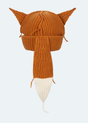 Charles Jeffrey CHUNKY FOX BEANIE - TURMERIC/ECRU | Garmentory