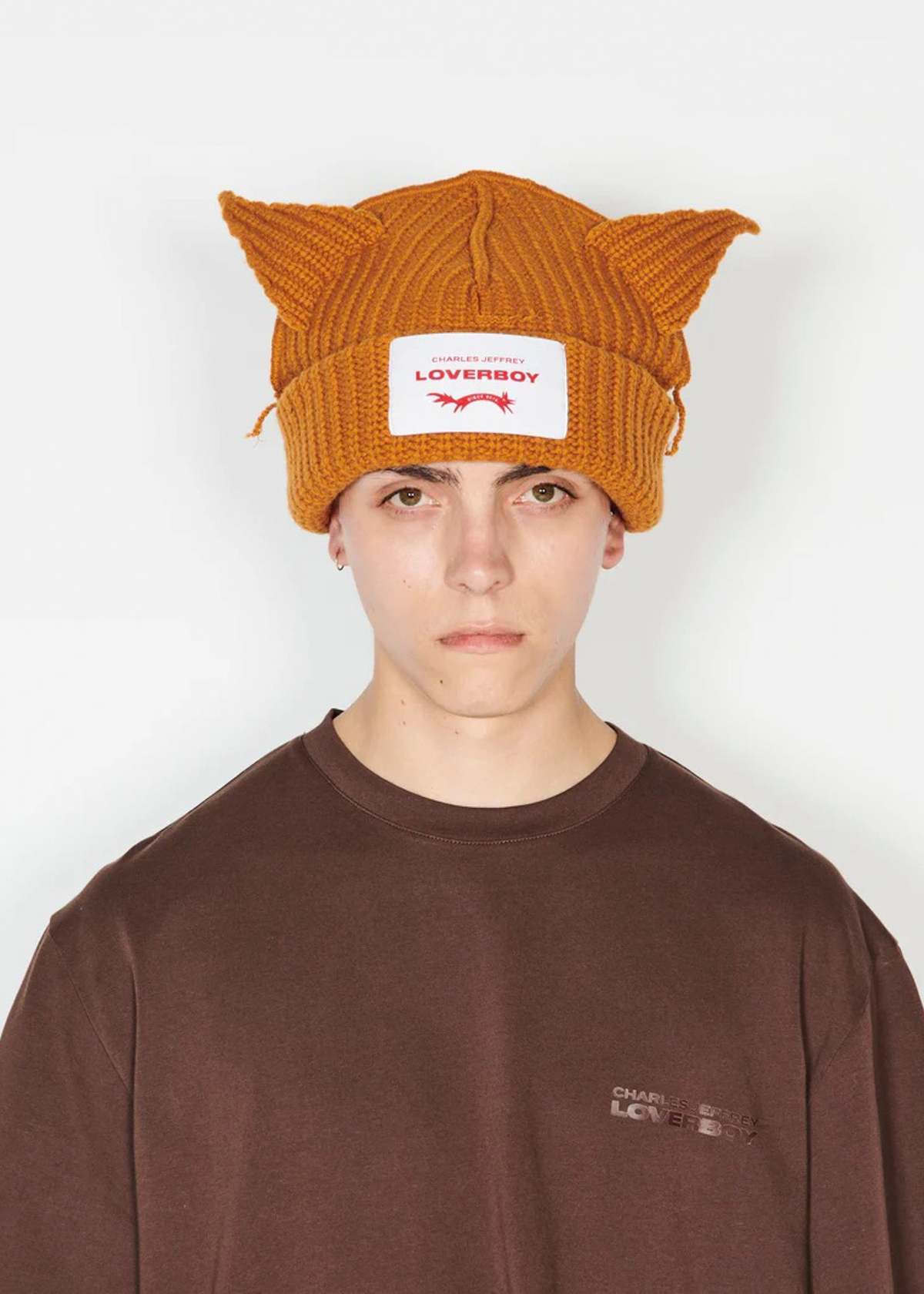 Charles Jeffrey CHUNKY FOX BEANIE - TURMERIC/ECRU | Garmentory