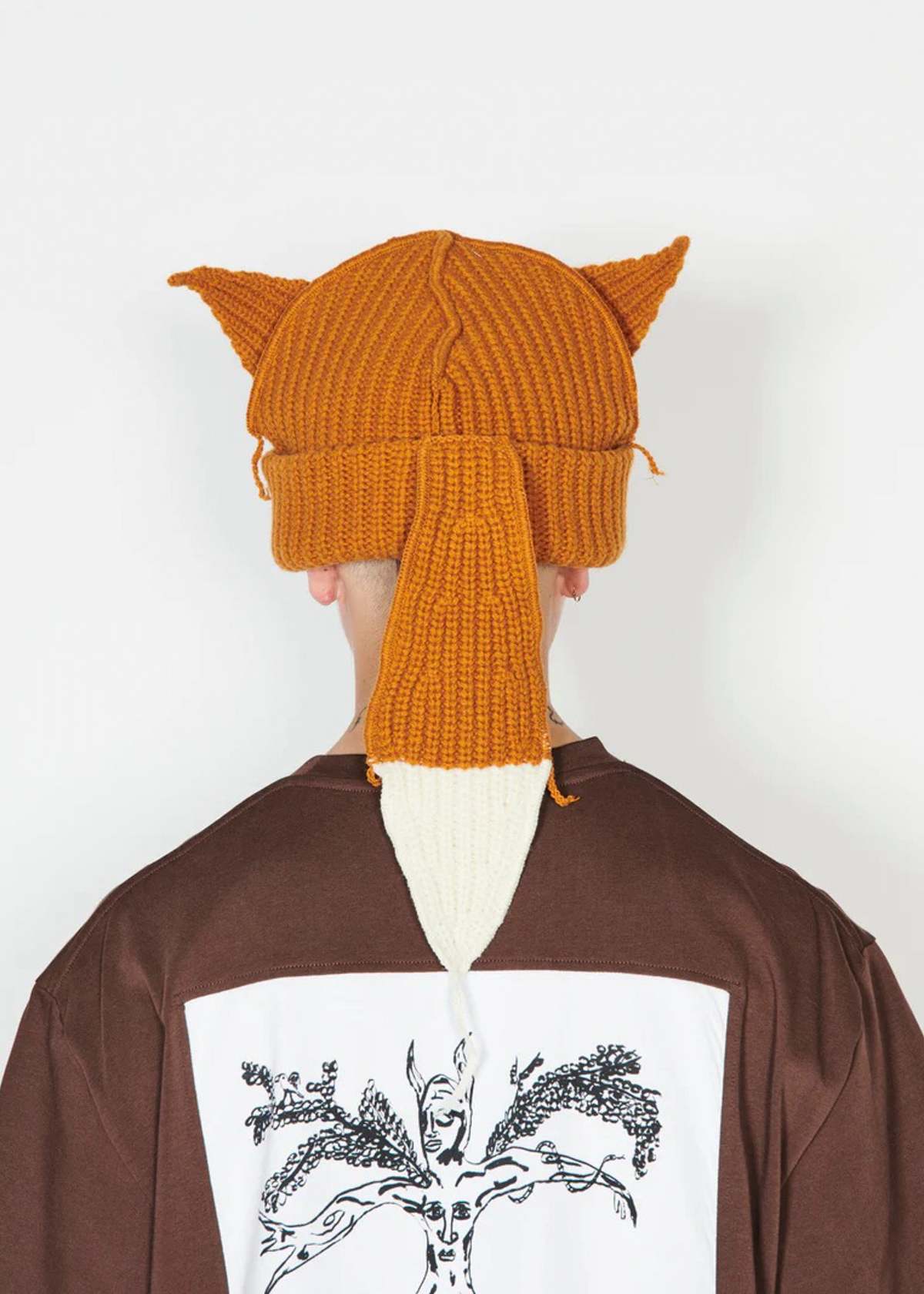 Charles Jeffrey CHUNKY FOX BEANIE - TURMERIC/ECRU | Garmentory
