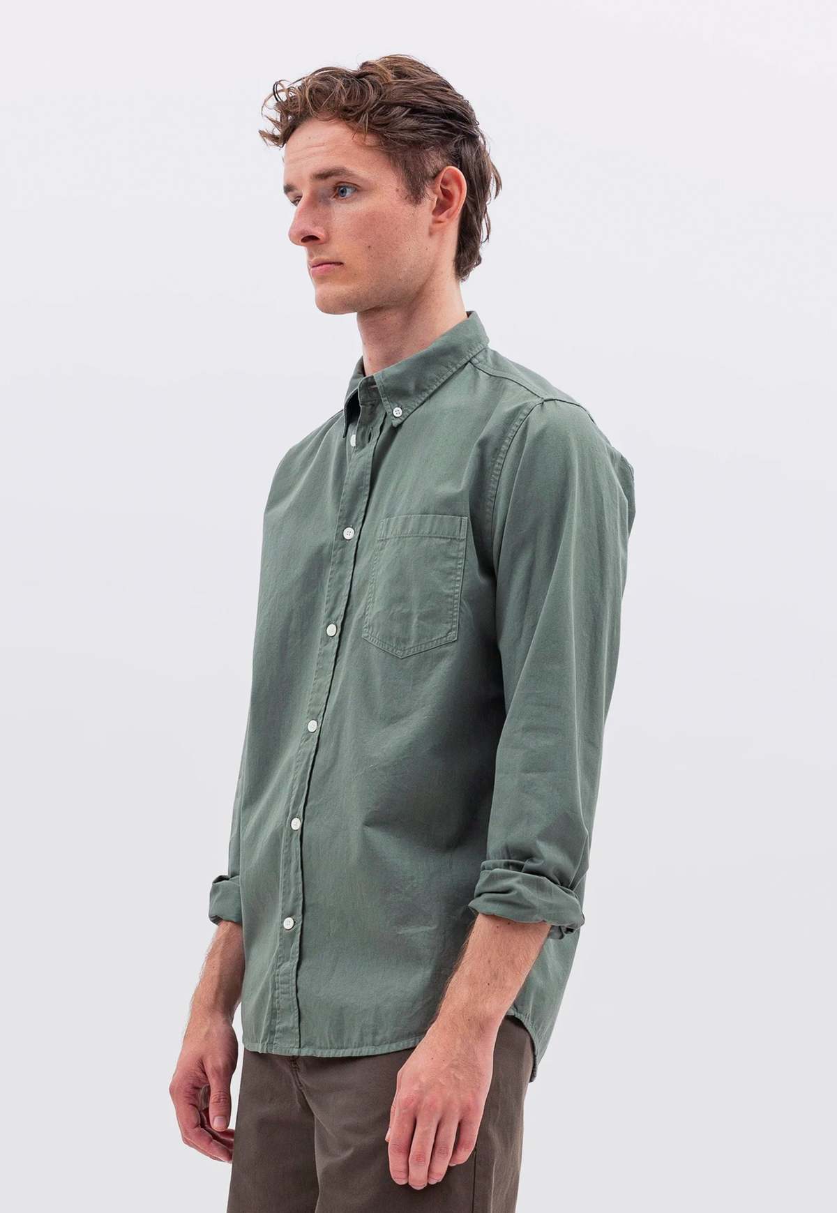 Norse Projects Anton Light Twill Shirt - Sage Green | Garmentory