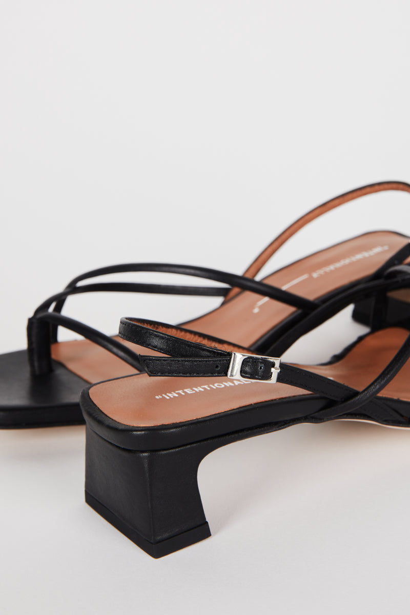 INTENTIONALLY Blank Fifi Heeled Sandal - Black | Garmentory