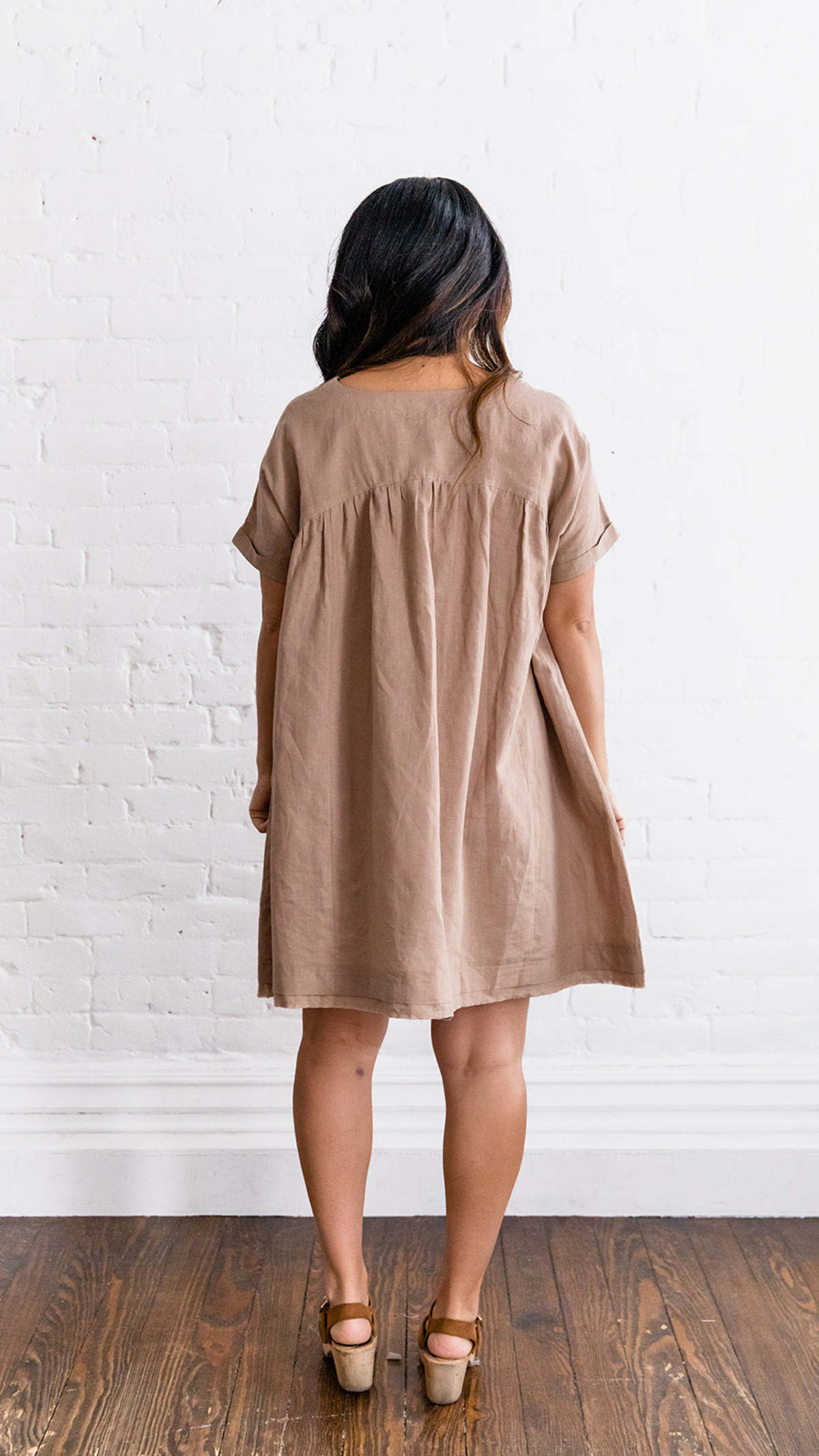 Grade & Gather Yoke Swing Dress - Pink Beige | Garmentory