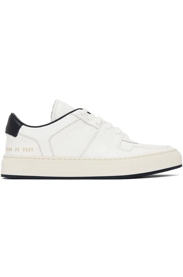 Common Projects Decades Sneaker - White/Navy | Garmentory