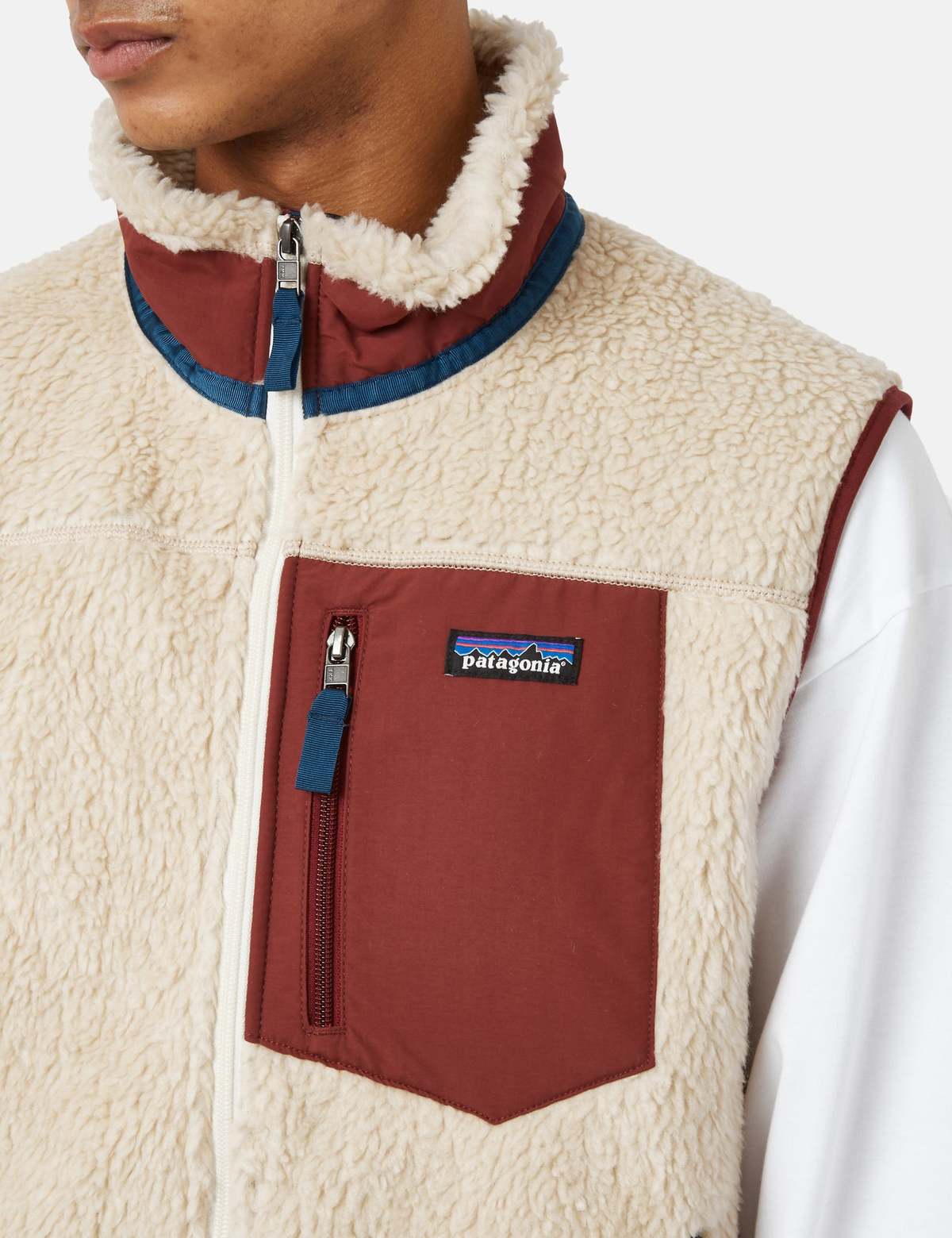Patagonia Classic Retro-X Vest - Dark Natural/Sequoia Red | Garmentory