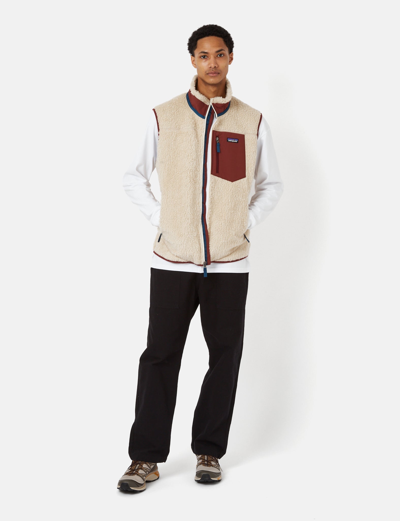 Patagonia Classic Retro-X Vest - Dark Natural/Sequoia Red | Garmentory