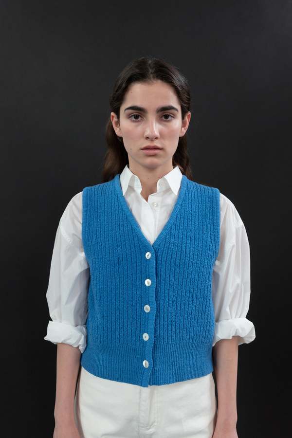 NOTHING WRITTEN Pino Vest - Blue | Garmentory