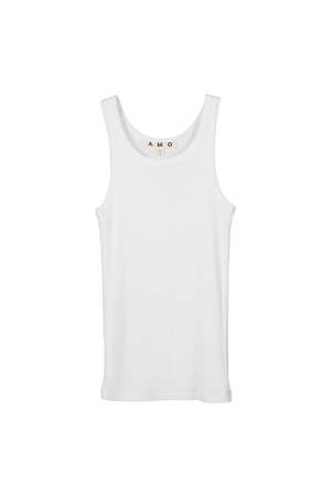 amo denim Long Rib Tank - White | Garmentory