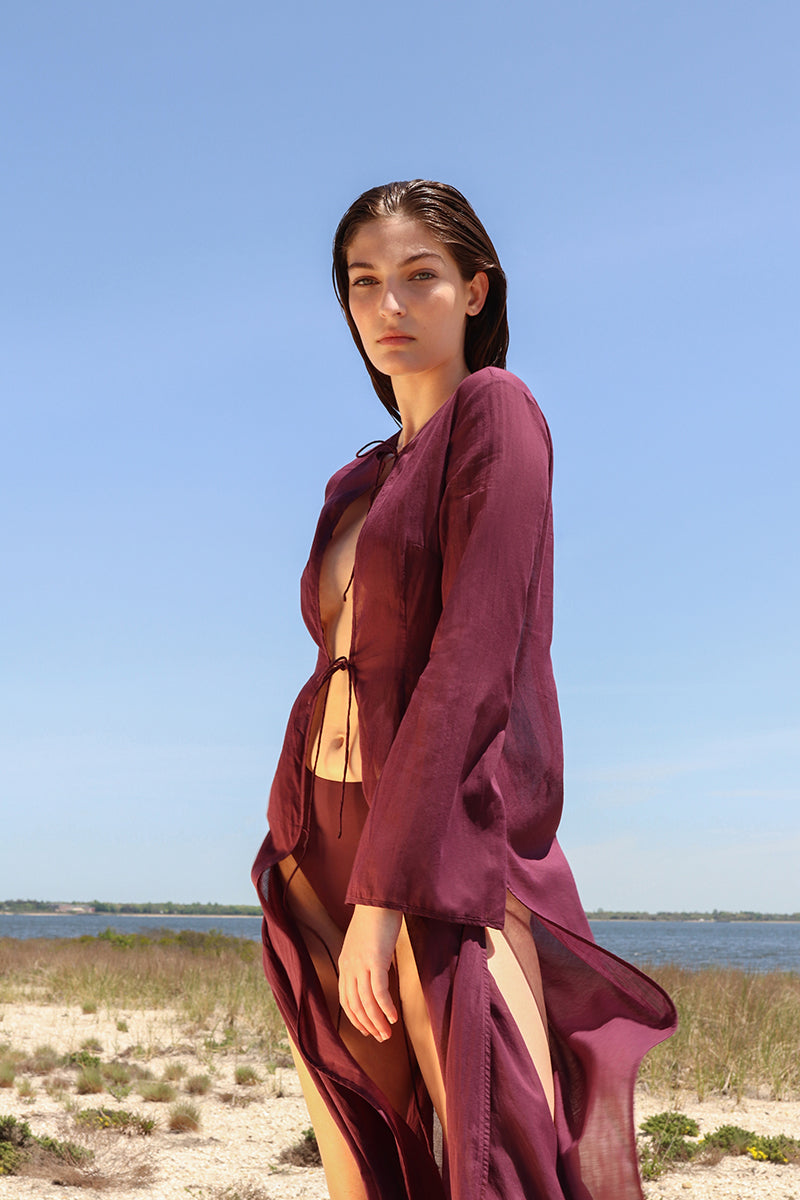 Skin Bentile Robe - Plum | Garmentory