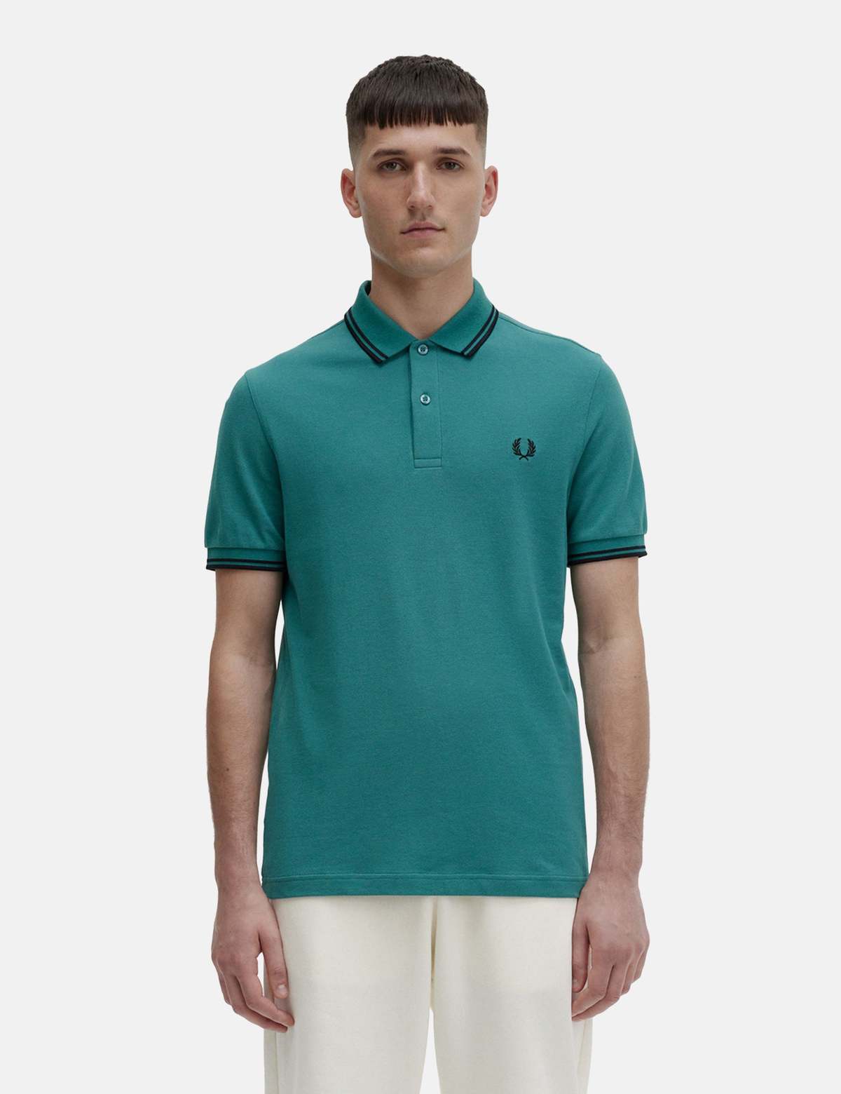 Fred Perry Twin Tipped Polo Shirt - Deep Mint | Garmentory