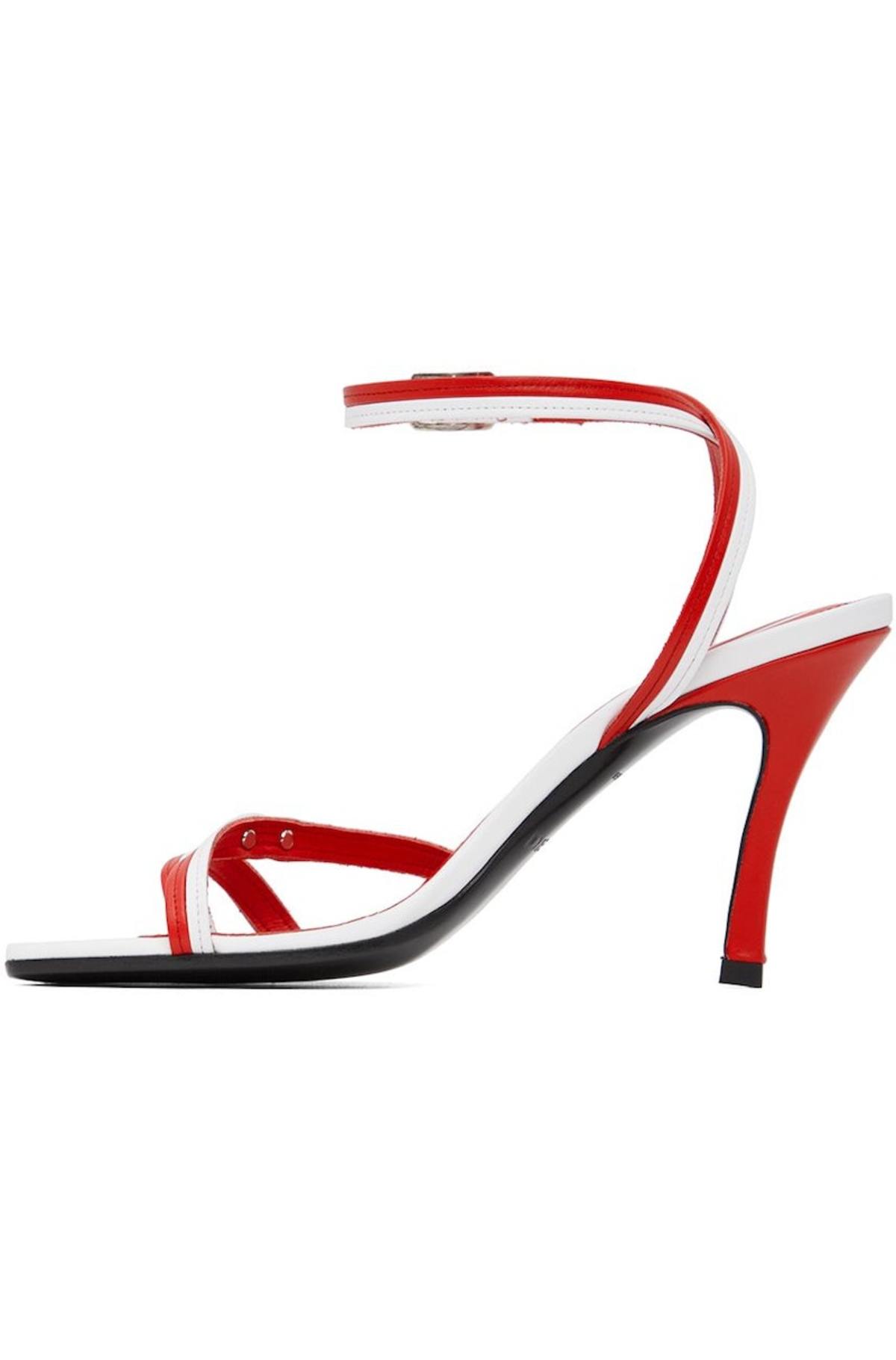 Diesel D-Venus Heeled Sandals - Red/White | Garmentory
