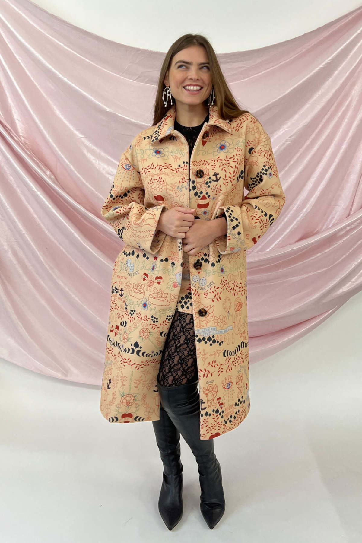 Dauphinette Melton Coat - Tattoo You | Garmentory