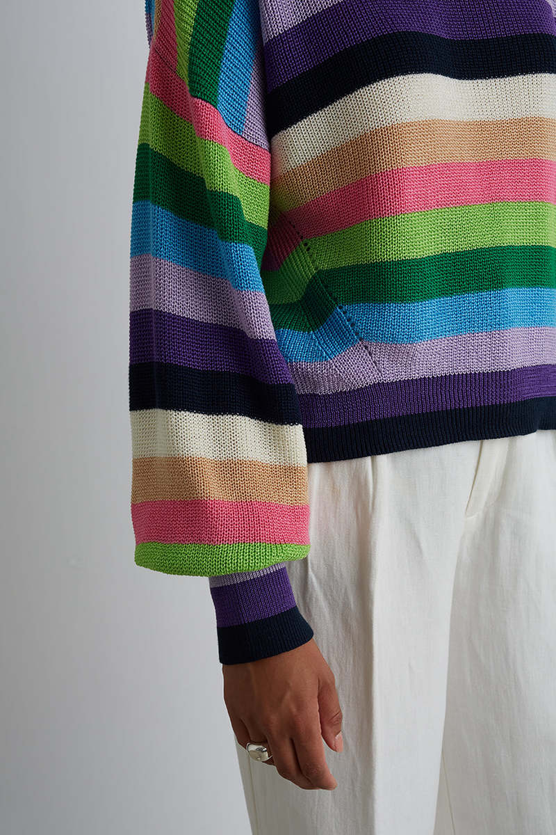 LAYLA MULTI STRIPE SWEATER | Garmentory