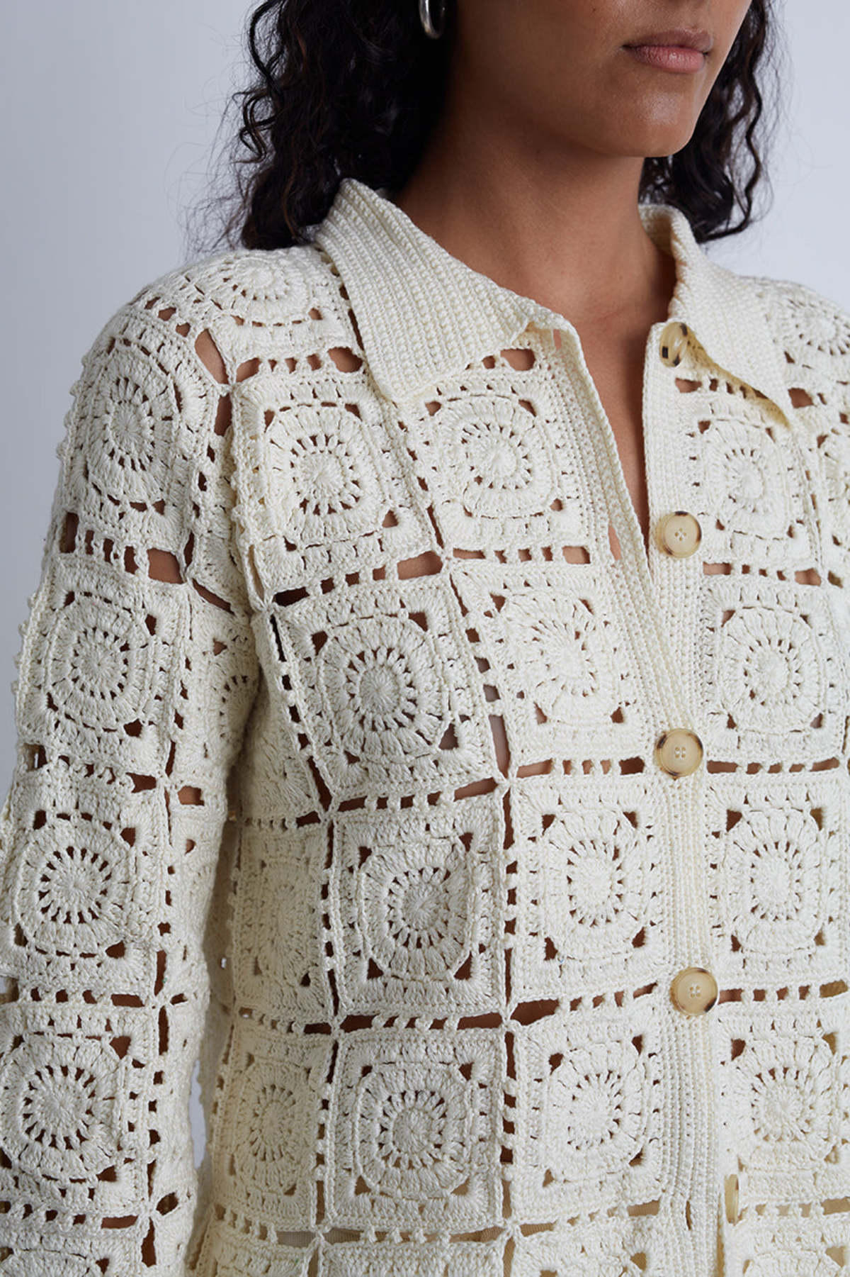 ELEVEN SIX Tasha Crochet Jacket (Longer) - White | Garmentory