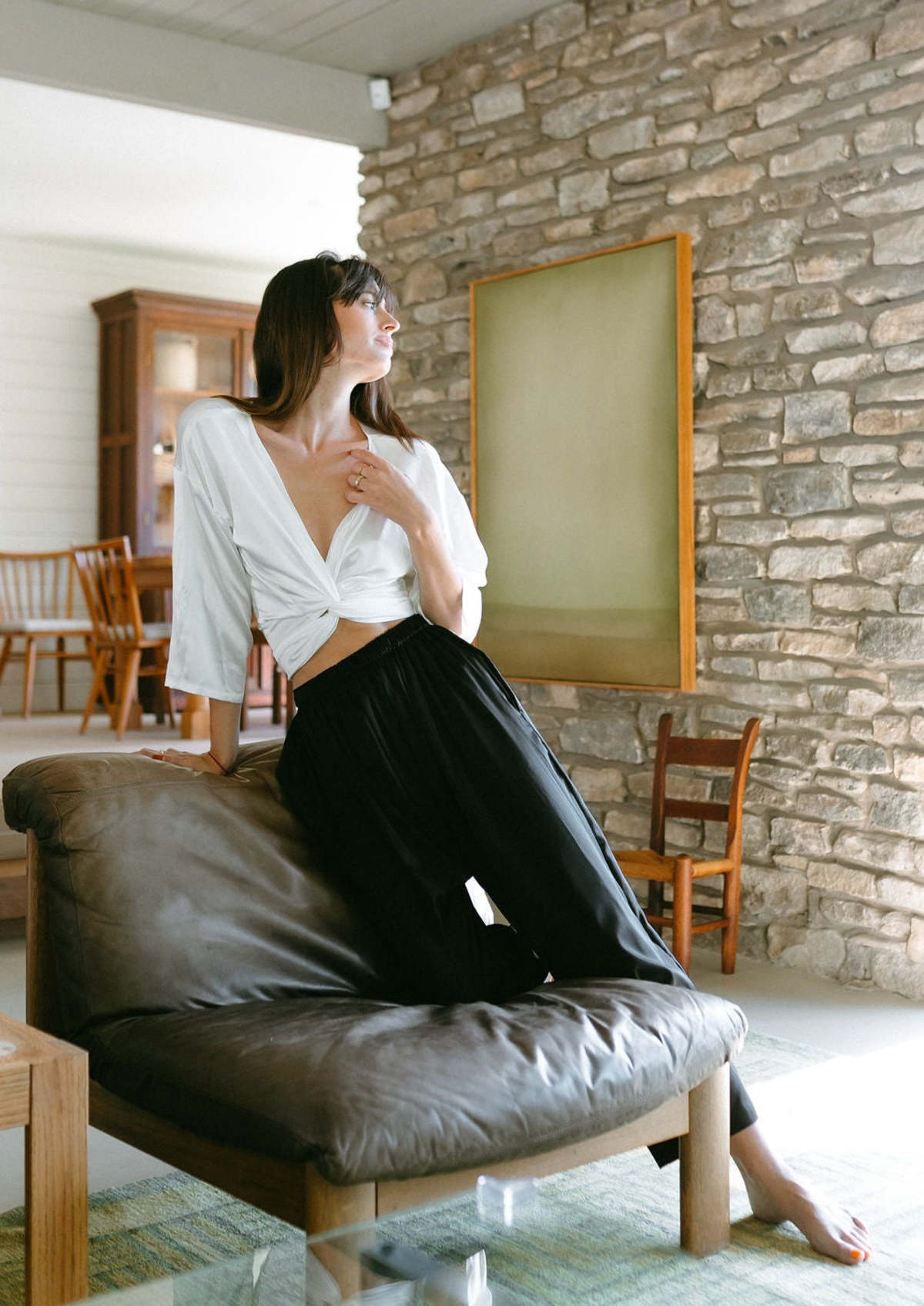 Miranda Bennett Studio Wrap Top in Silk Charmeuse | Garmentory