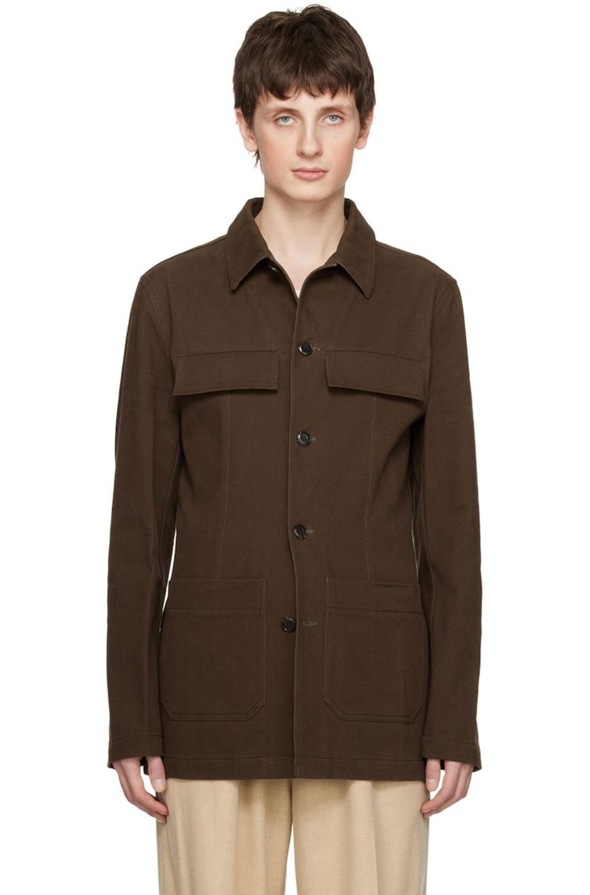Nanushka Luni Jacket - Dark Brown | Garmentory