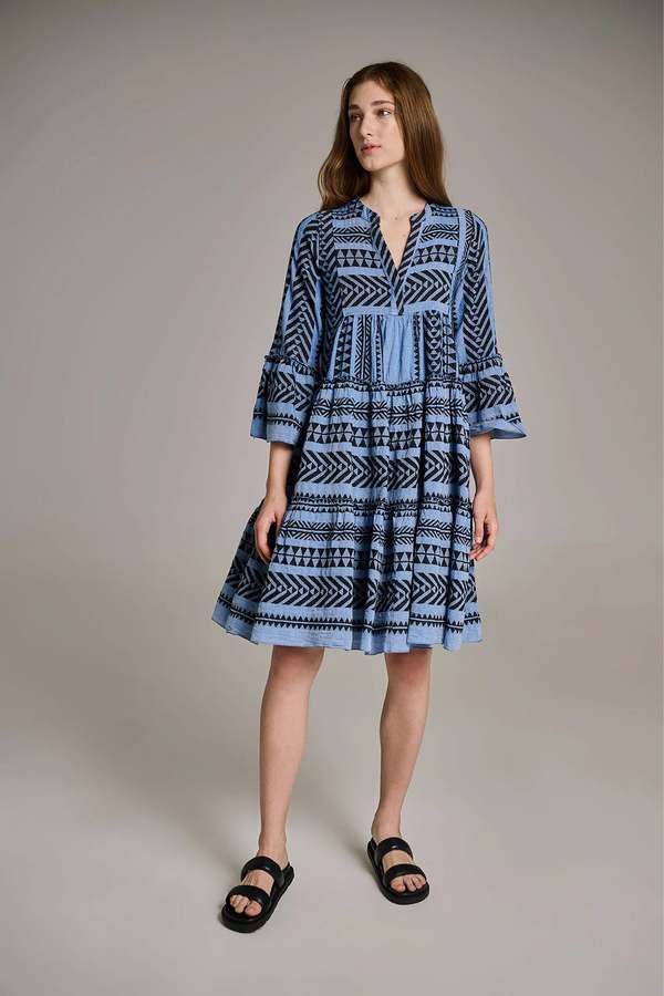 Devotion Twins Ella Midi Dress - Black/Blue | Garmentory