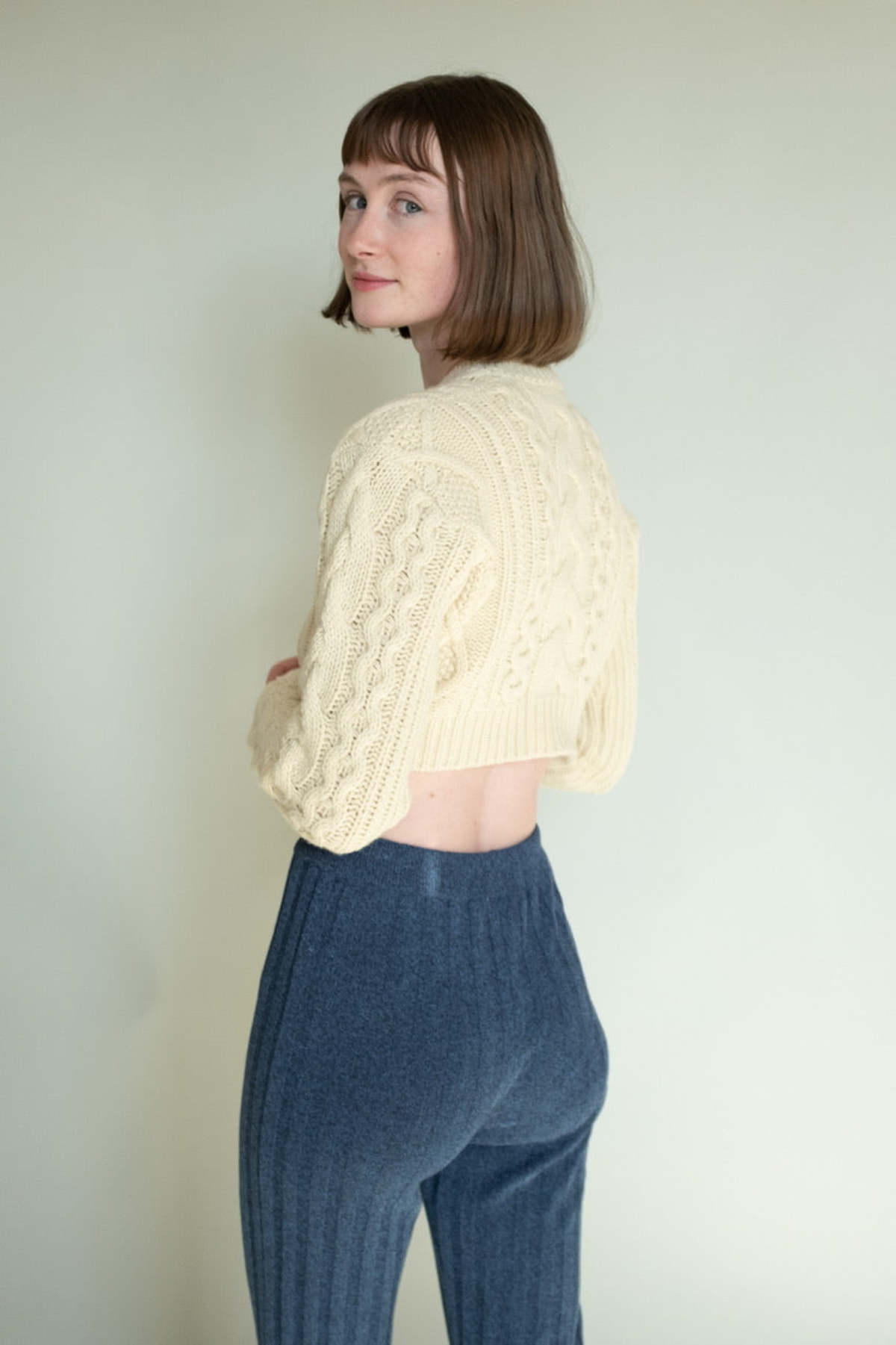 Crop Cable Knit Top | Garmentory