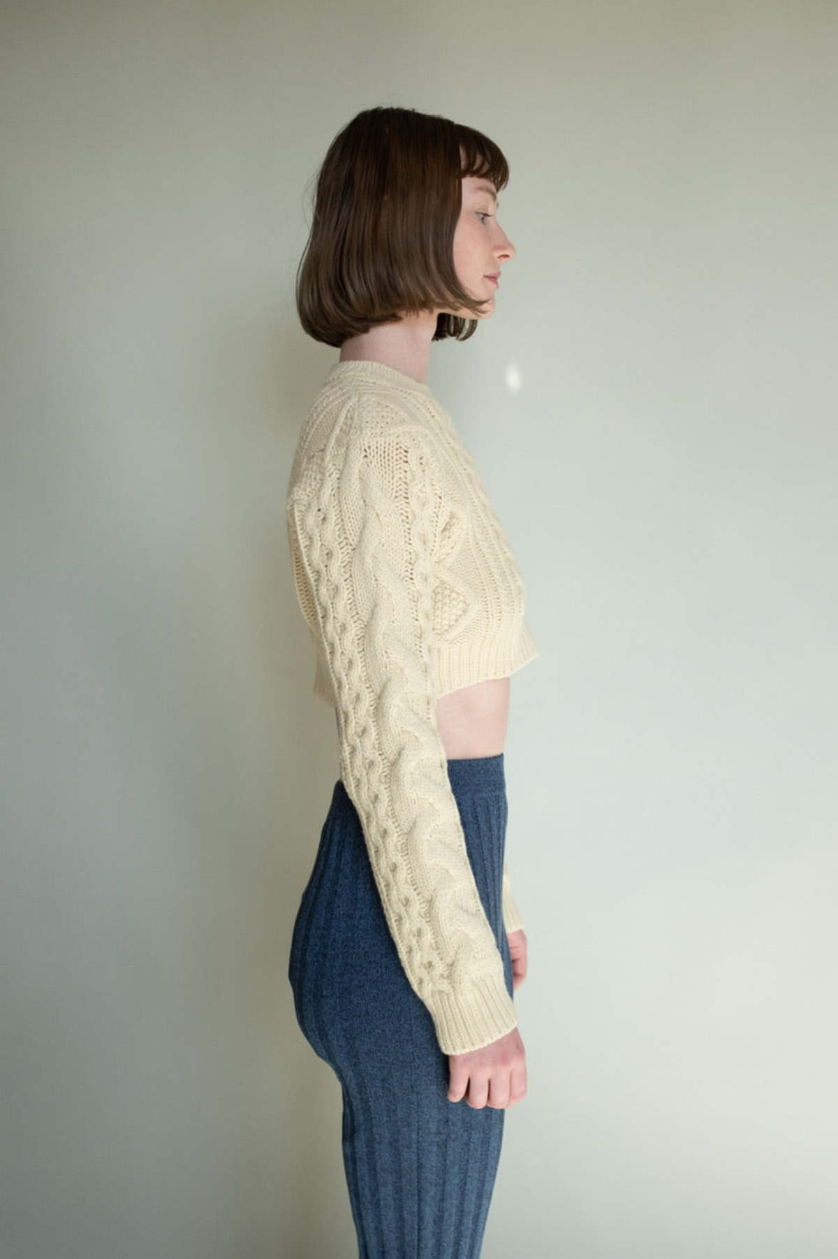 Crop Cable Knit Top | Garmentory