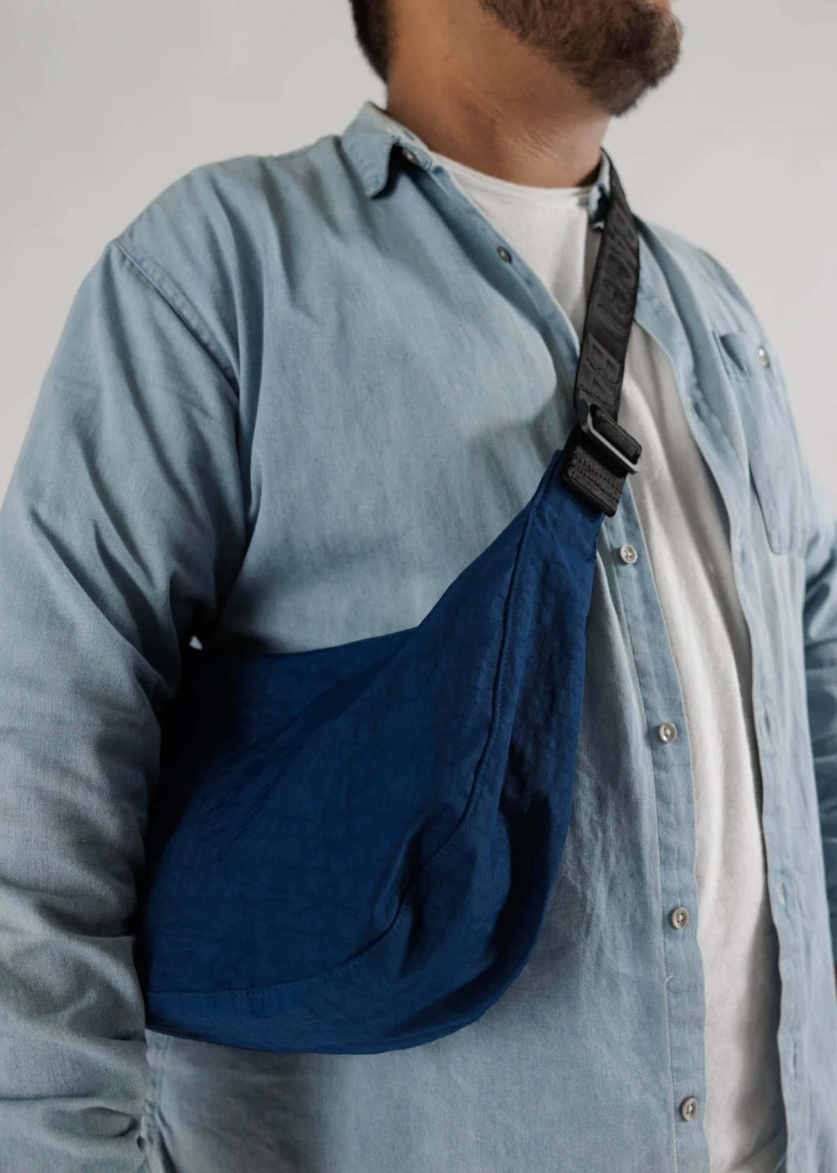 BAGGU Medium Nylon Crescent Bag - Marine Blue | Garmentory