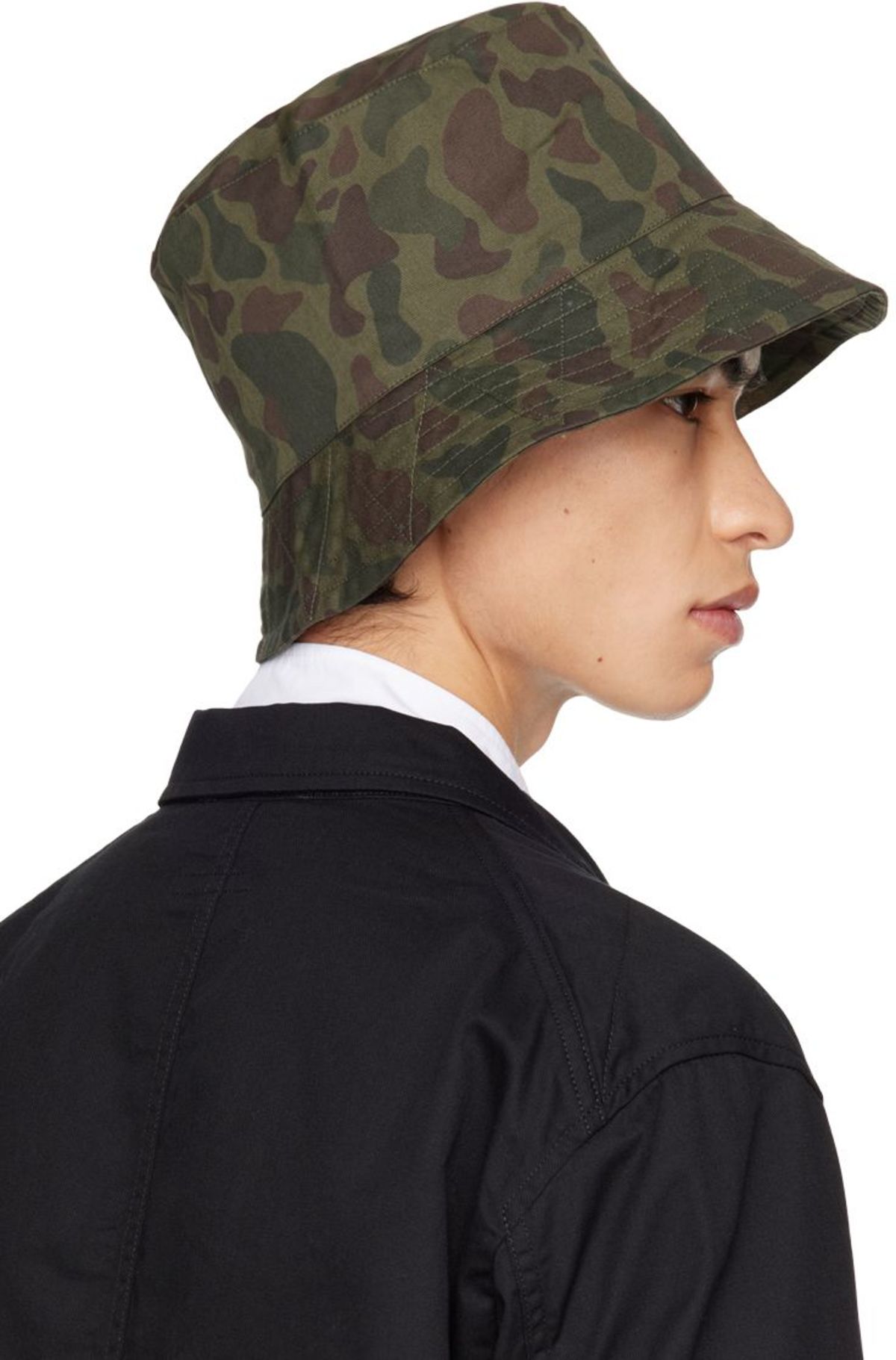 Engineered Garments Green Camouflage Bucket Hat - OLIVE | Garmentory