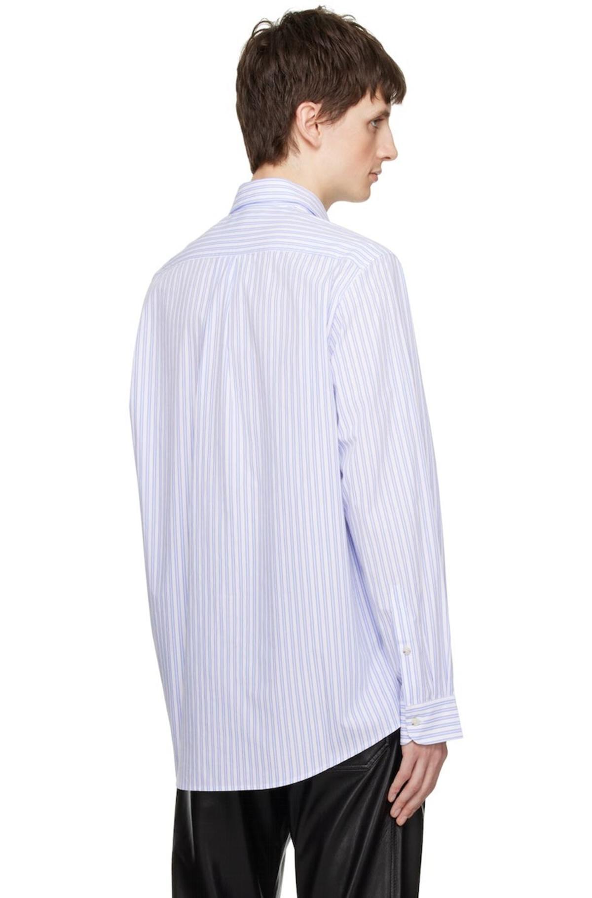 Nanushka Kaleb Shirt - White/Blue | Garmentory