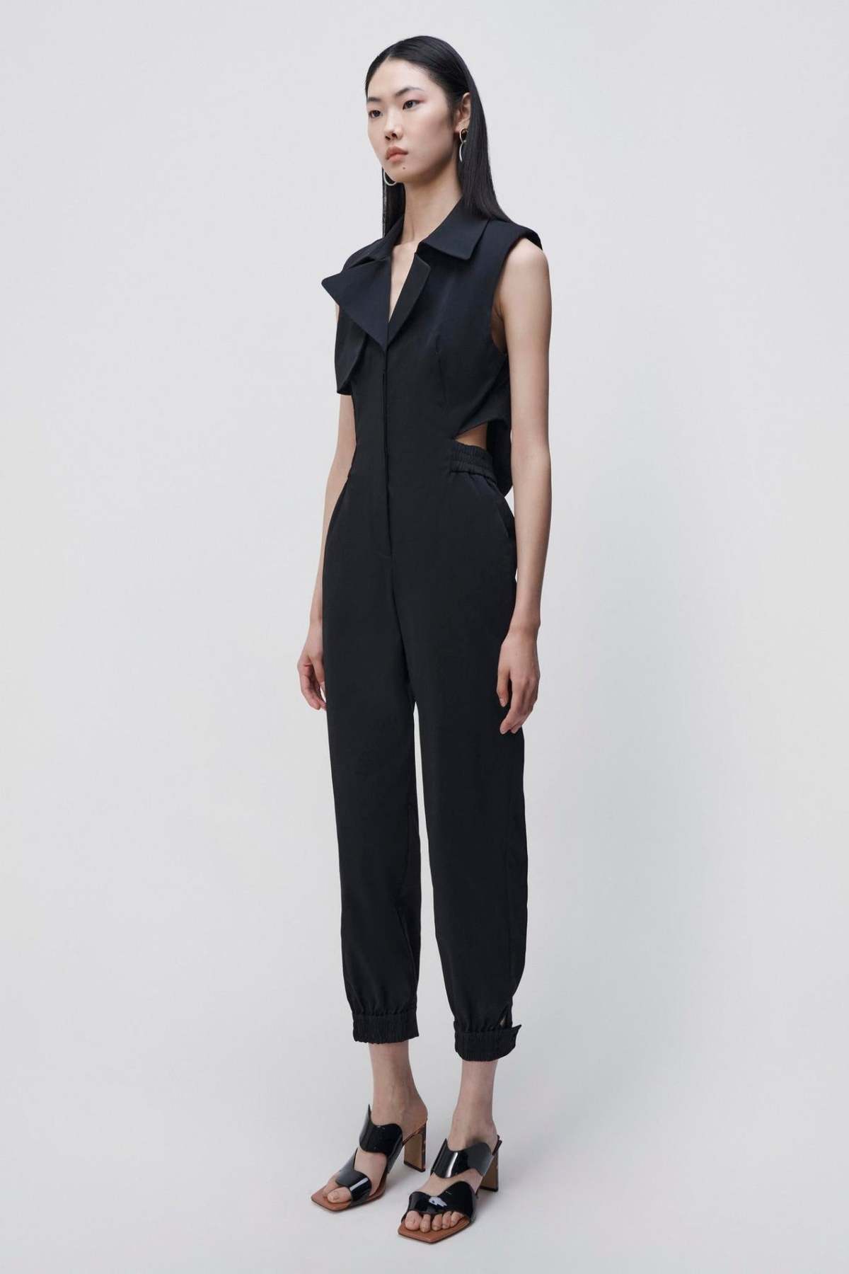 The Fold Jonathan Simkhai Rayley Trench Jumpsuit - Black | Garmentory