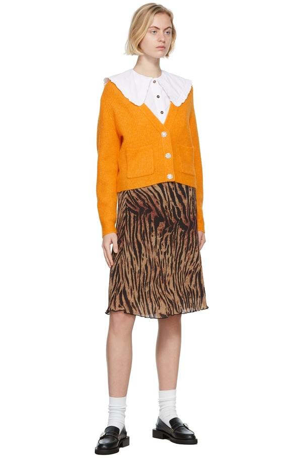 GANNI Soft Wool Cardigan - 284 Bright Marigold | Garmentory