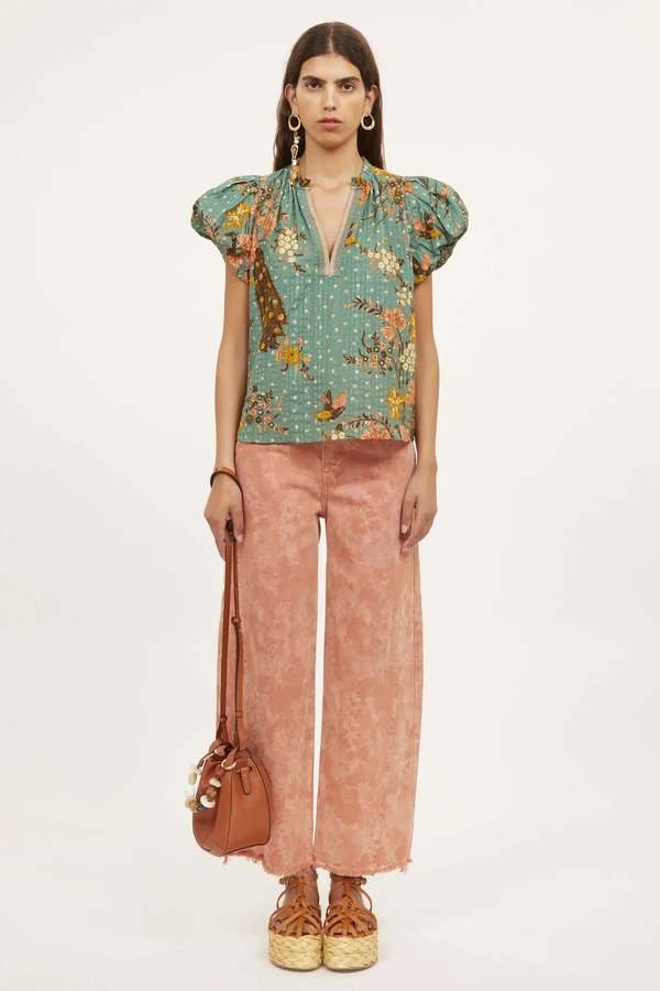 Ulla Johnson Kai top - Hummingbird green | Garmentory