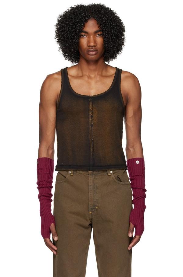 Eckhaus Latta Lapped Tank Top - Black | Garmentory